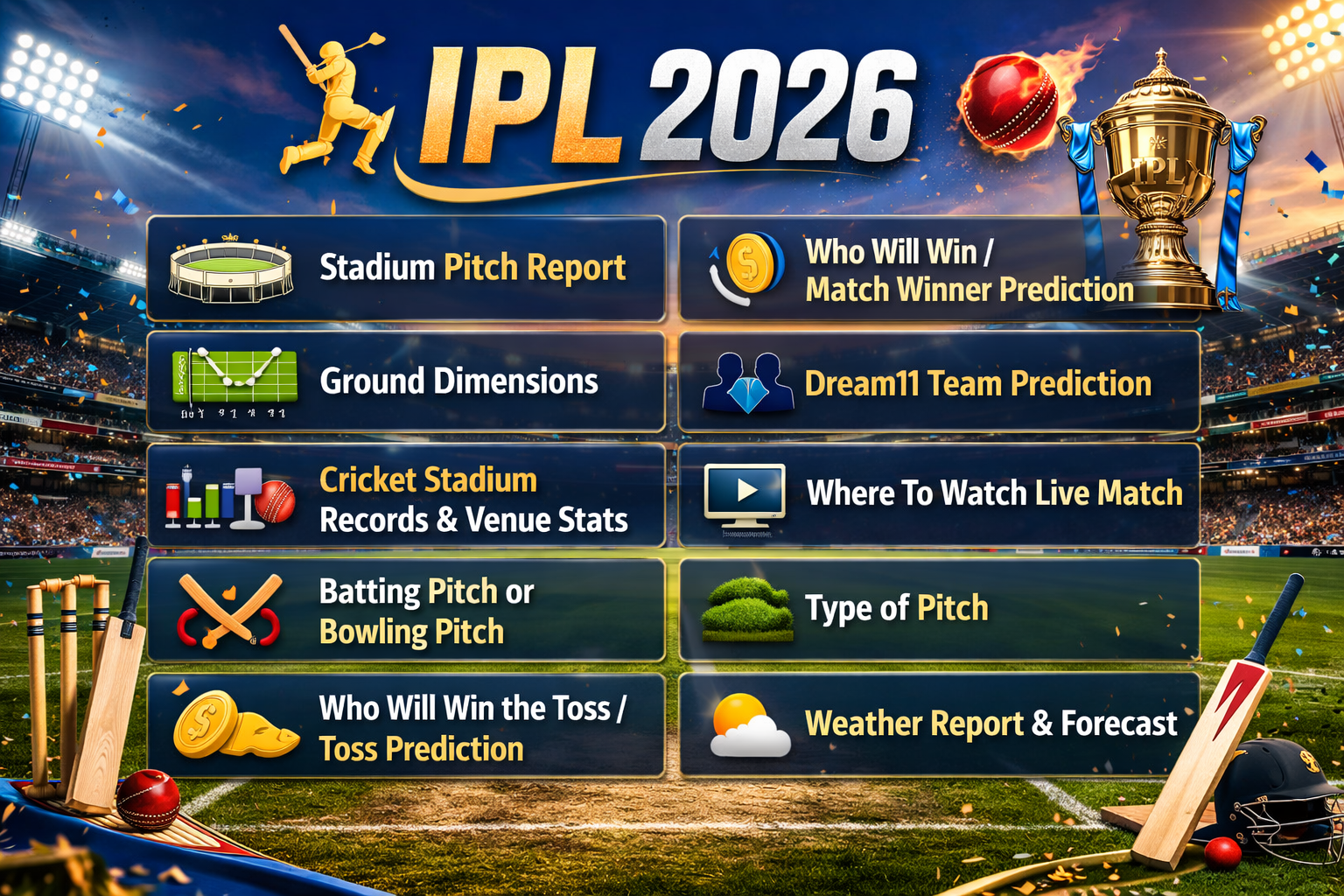 Today IPL Match Pitch Report | Batting or Bowling Pitch | Boundary ...